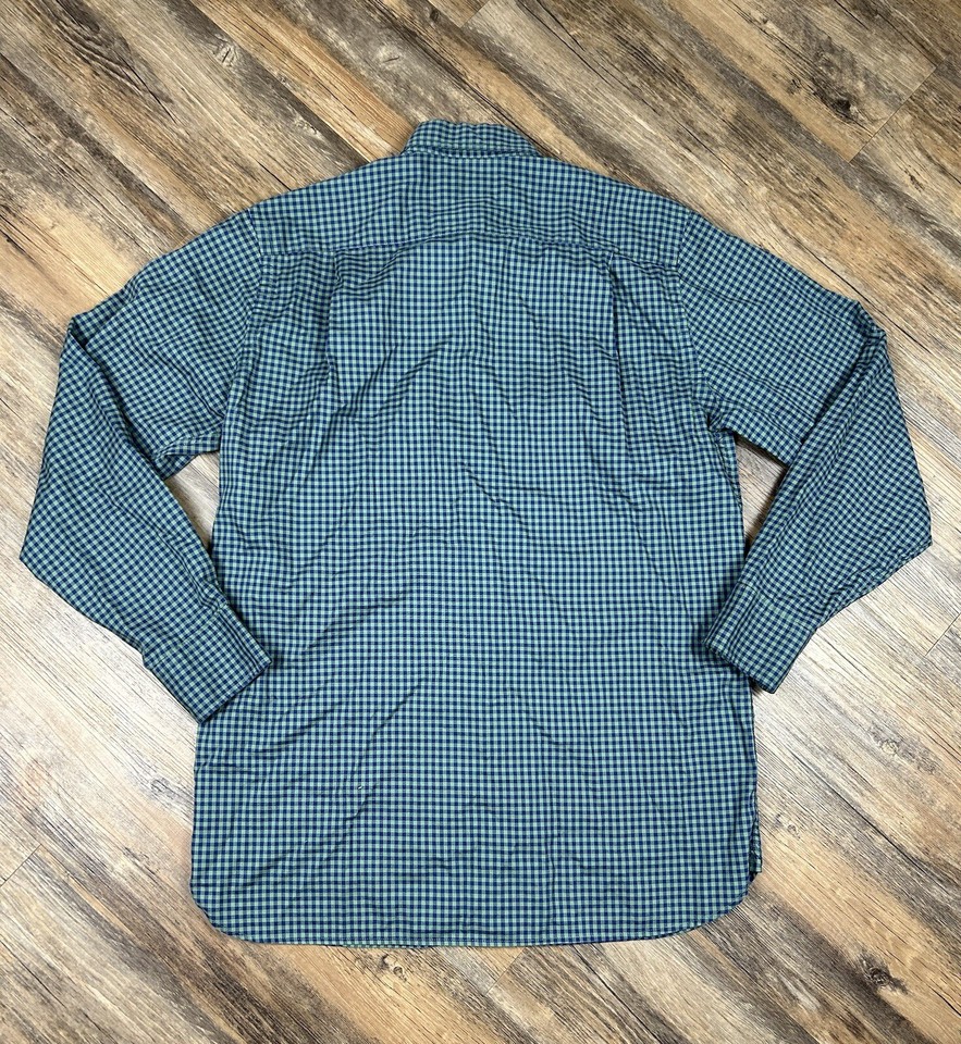 Southern Tide Button Down Shirt Men's M Twill Green Blue Check Classic ...