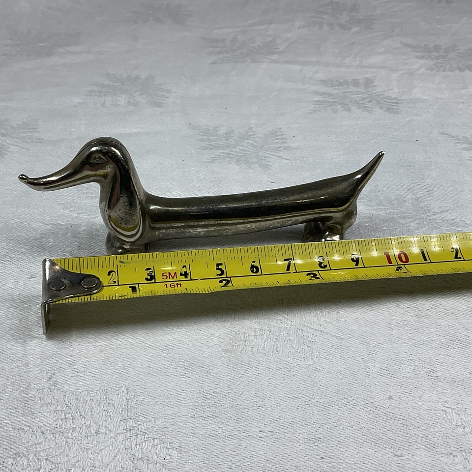 Antique silver plate Figural Dog Hound Cutlery Rest Vintage Dachshund ...