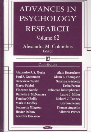 Advances in Psychology Research, Hardcover by Columbus, Alexandra (EDT ...