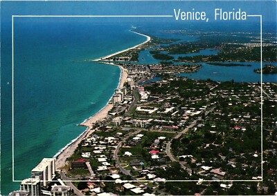 Venice Beach Florida Casey Key Aerial View Postcard 1970s | eBay