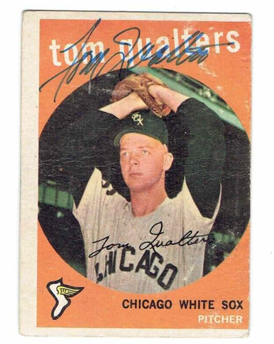 1959 Topps miscut #341 TOM QUALTERS Autographed Baseball Card Chicago ...