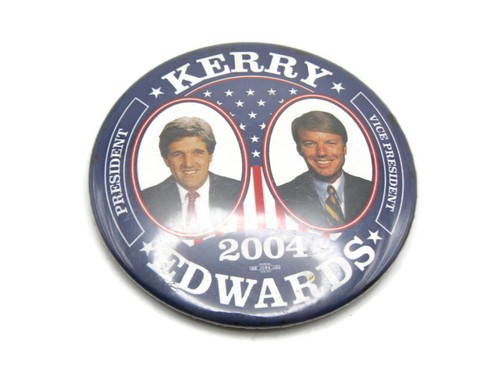 2004 Kerry Edwards Pin Presidential Election Pin Portraits Blue ...