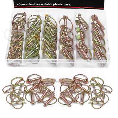 50Pcs Linch Pin Assorted 4.5mm 6mm 8mm 11mm Shaft Lynch Trailer Tractor ...