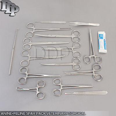 102 PCS CANINE+FELINE SPAY PACK VETERINARY SURGICAL INSTRUMENTS DS-1081 ...