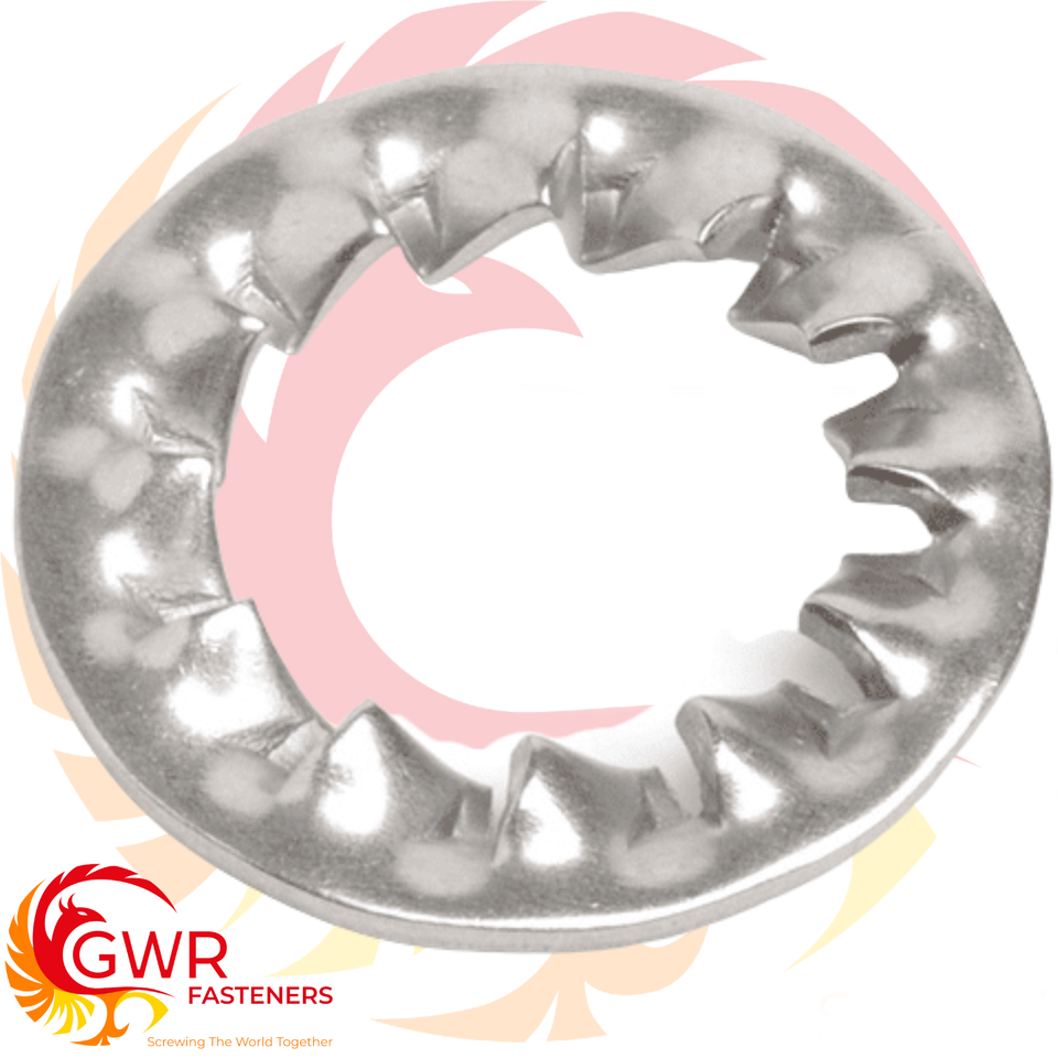 INTERNAL SHAKEPROOF LOCK WASHERS TOOTHED SERRATED TOOTH A2 STAINLESS ...