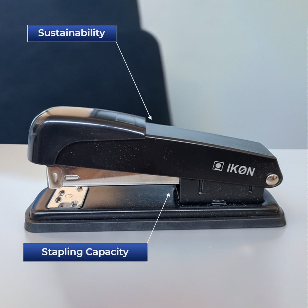 IKON Stapler Metal Black Half Strip No 26/6 and 24/6 School Office Tool ...