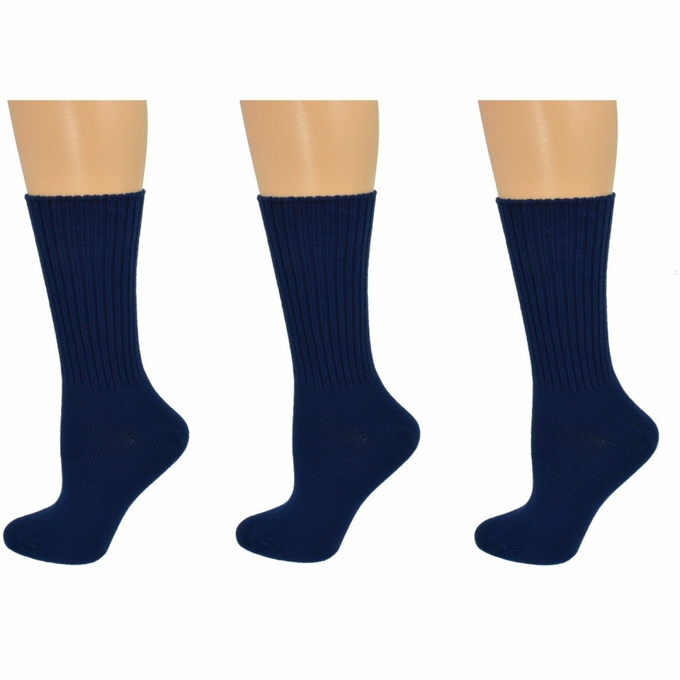 Outdoor Crew Socks- 3 Pair Pack, Women's Cotton Crew Opaque Socks ...