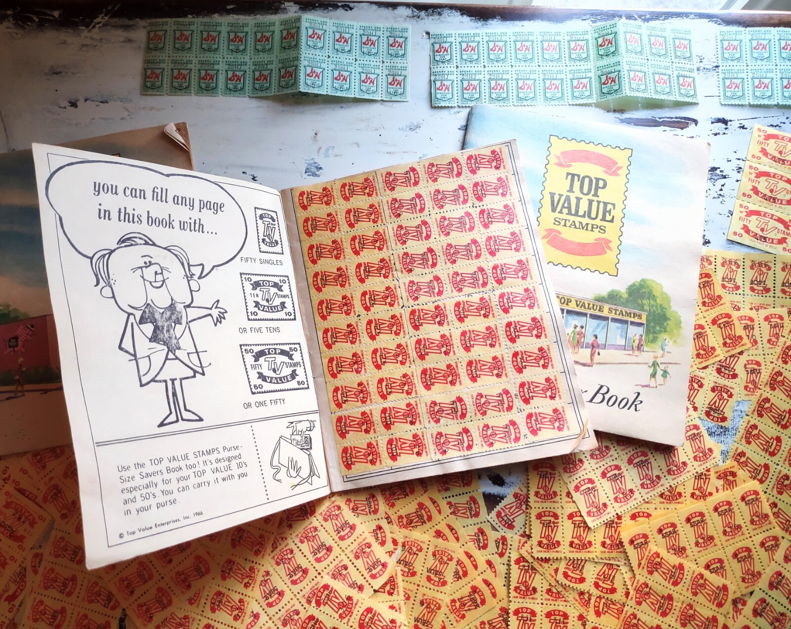 Vintage Lot of Top Value Stamp Saver Books Top Value & S&H Stamps Circa ...