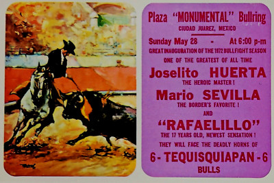 Advertising: Bullfighting, Superior Beer, Monumental Bull Ring, Juarez ...