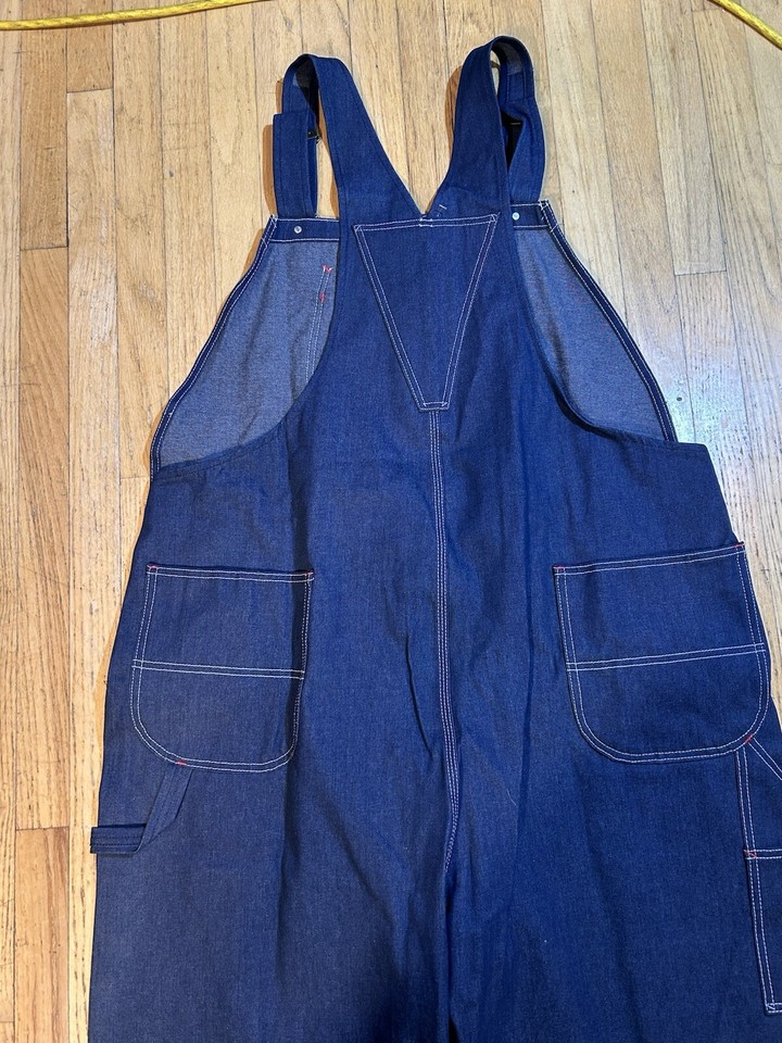 NWT VTG Red Kap Bib Overalls Carpenter Blue Jean Denim Mens 48x36 | eBay