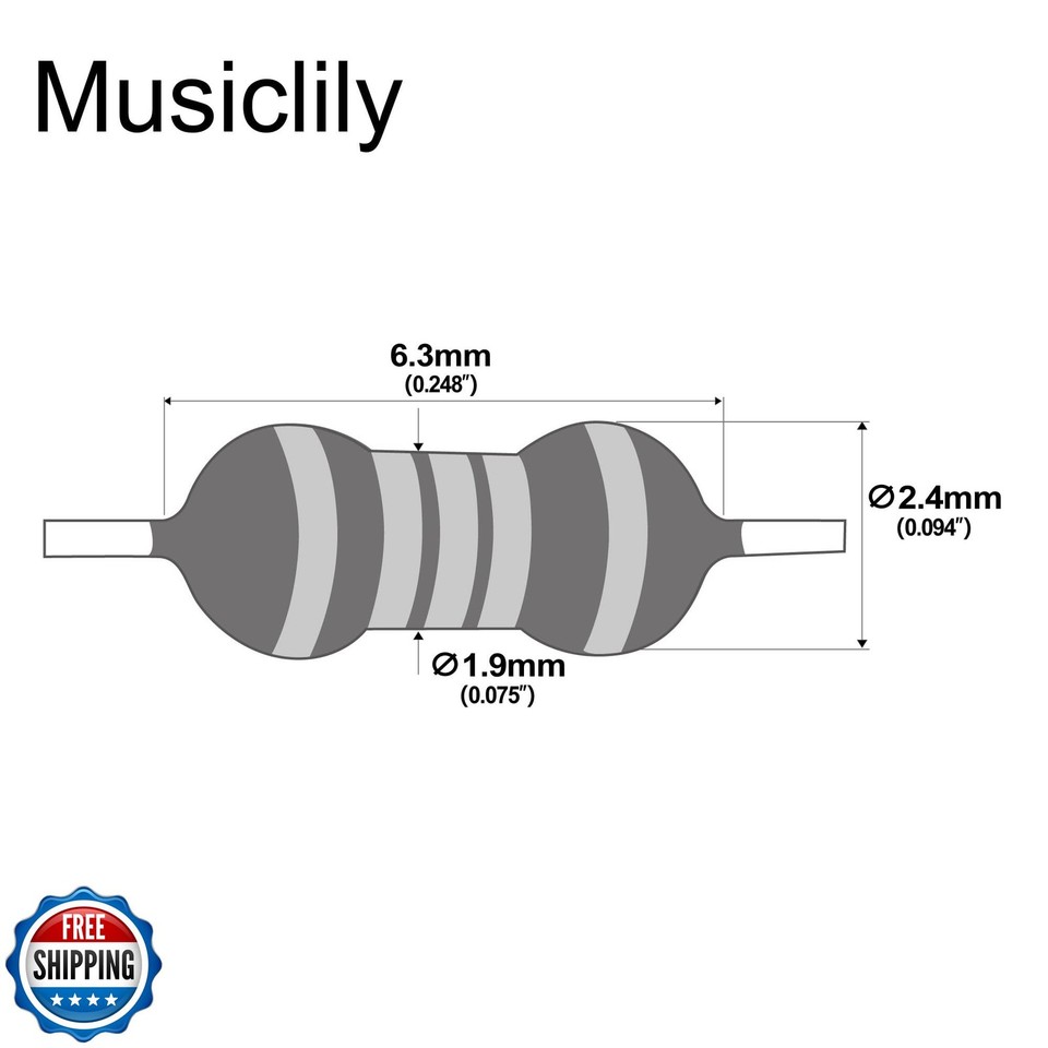 Musiclily Pro Metal Film Precision Resistor 499Kohm 1% 250mW for ...
