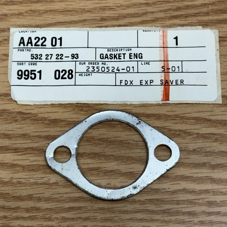 Husqvarna Lawn Tractor Engine Gasket OEM NOS 1.313 ID Tin Plated 532 27 ...