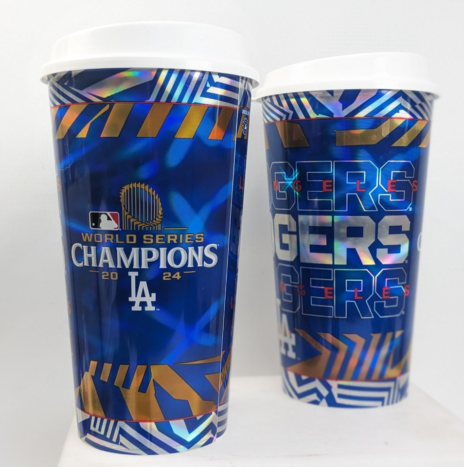 Los Angeles Dodgers MLB 2024 World Series Champions 20 oz Cups w/ lid ...