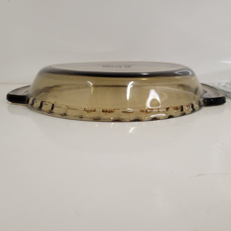 Set of 2 Anchor Ovenware 1075 9" Deep Dish Pie Plate 1 Qt W/ Handles ...