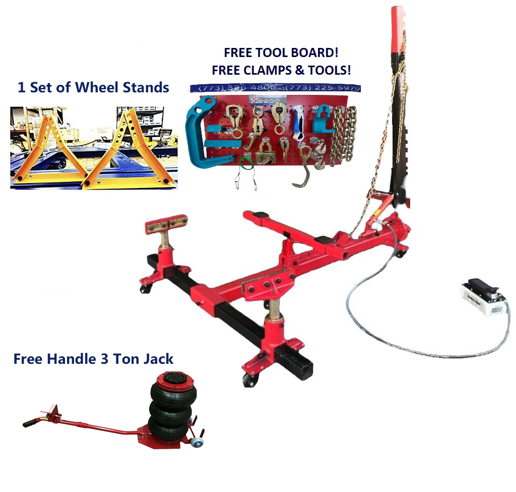NEW Portable Auto Body Frame Machine Puller 10,000 PSI Foot Pump FREE ...