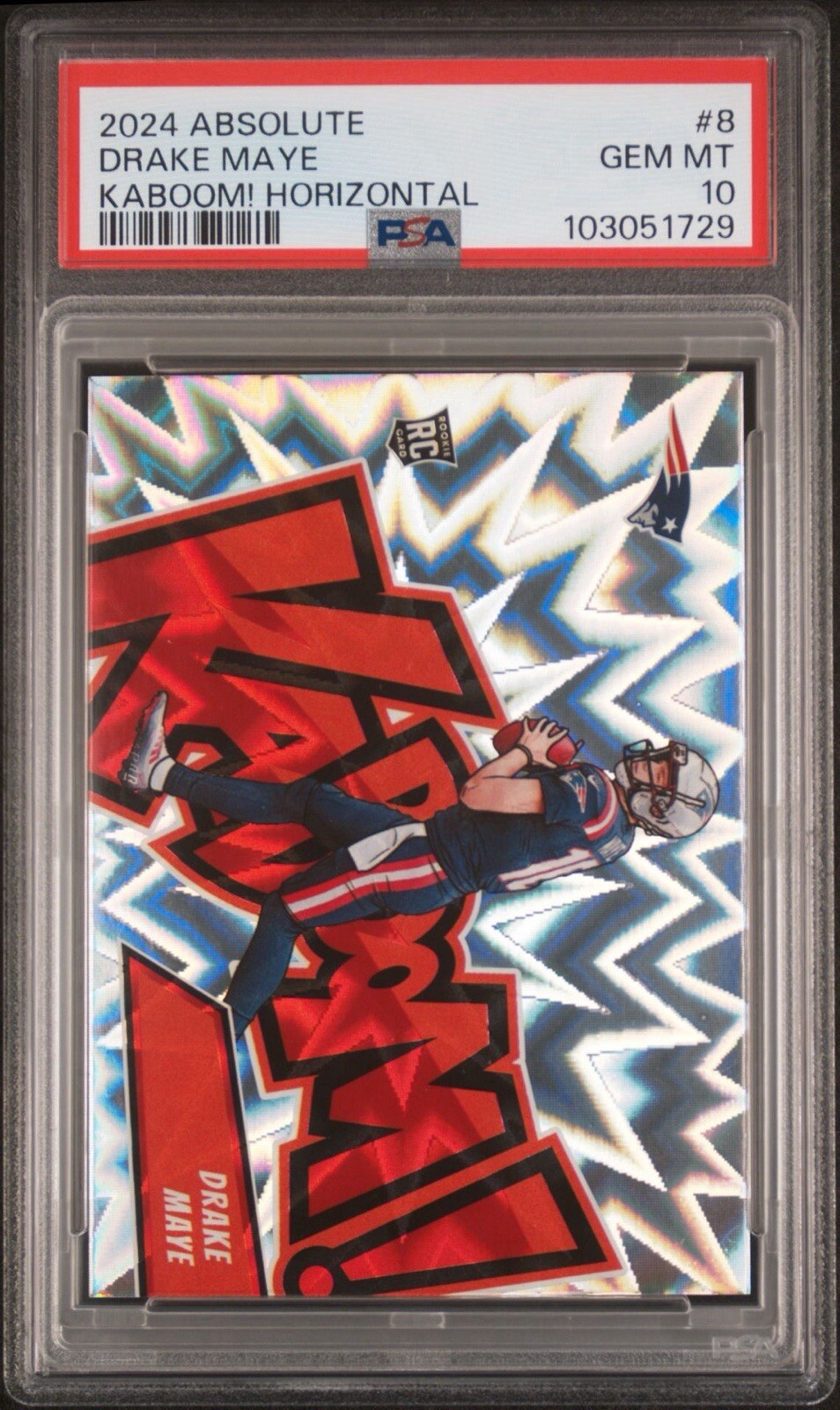 Drake Maye 2024 Absolute #8 Kaboom! (Horizontal) Price Guide - Sports ...