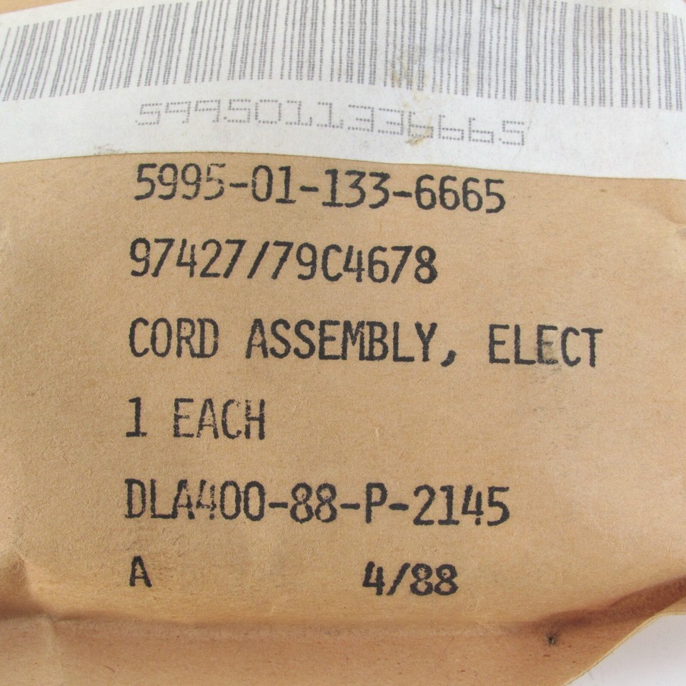 Gentex Cord Adapter 79C4678 Assembly U-229/U to AJ-107 5995-01-133-6665 ...