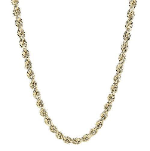 Real Solid 10K Yellow Gold Heavy Rope Chain 22” Necklace 6mm Width ...