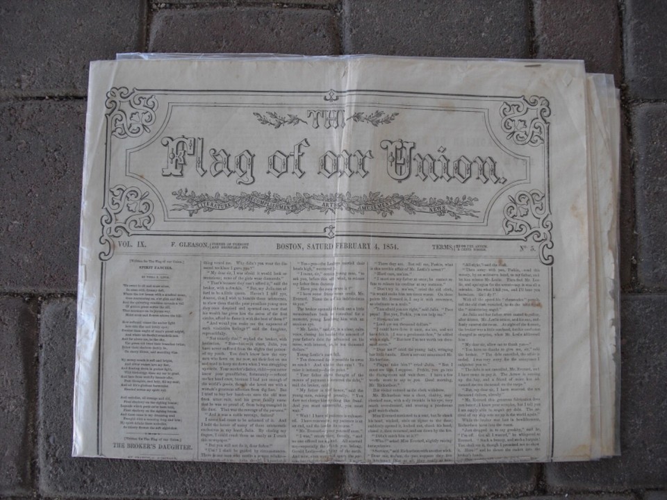 Feb 1854 and June 1855 The Flag of Our Nation Newspapers Boston ...