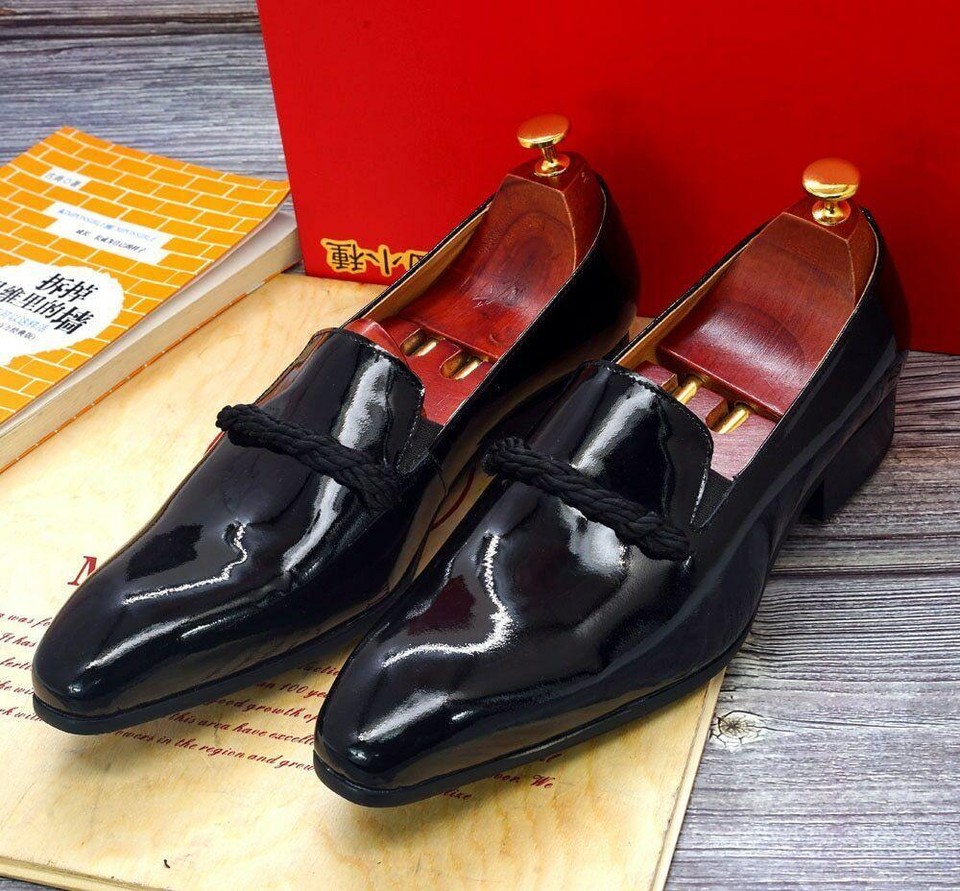 Mens Dress Wedding Shoes Leather Men Loafers Shoes Pointed Toe Party ...