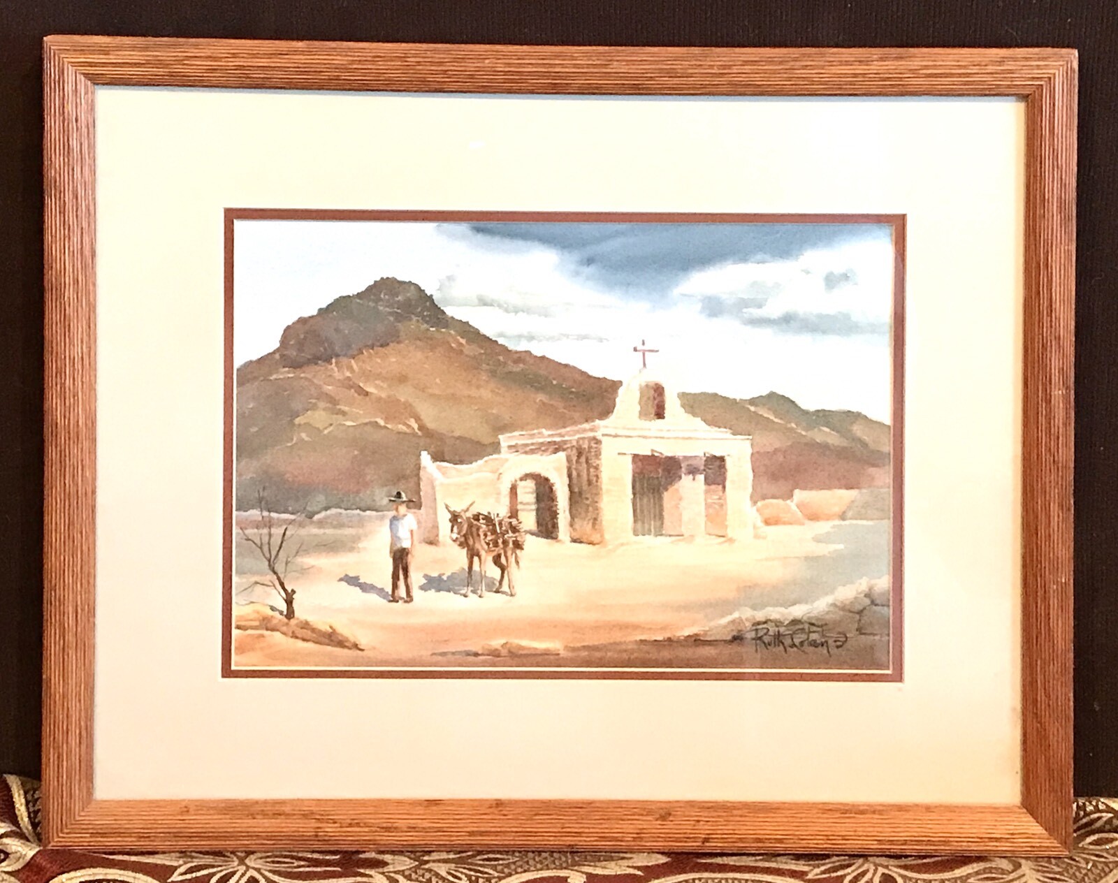 Antique Vintage Ruth Lotan 1917-71Western Watercolor Painting Drawing ...