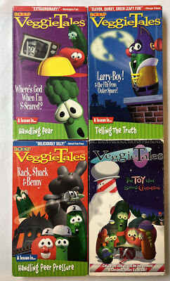 Lot of 4 VeggieTales VHS Handling Fear, Handling Peer Pressure ...