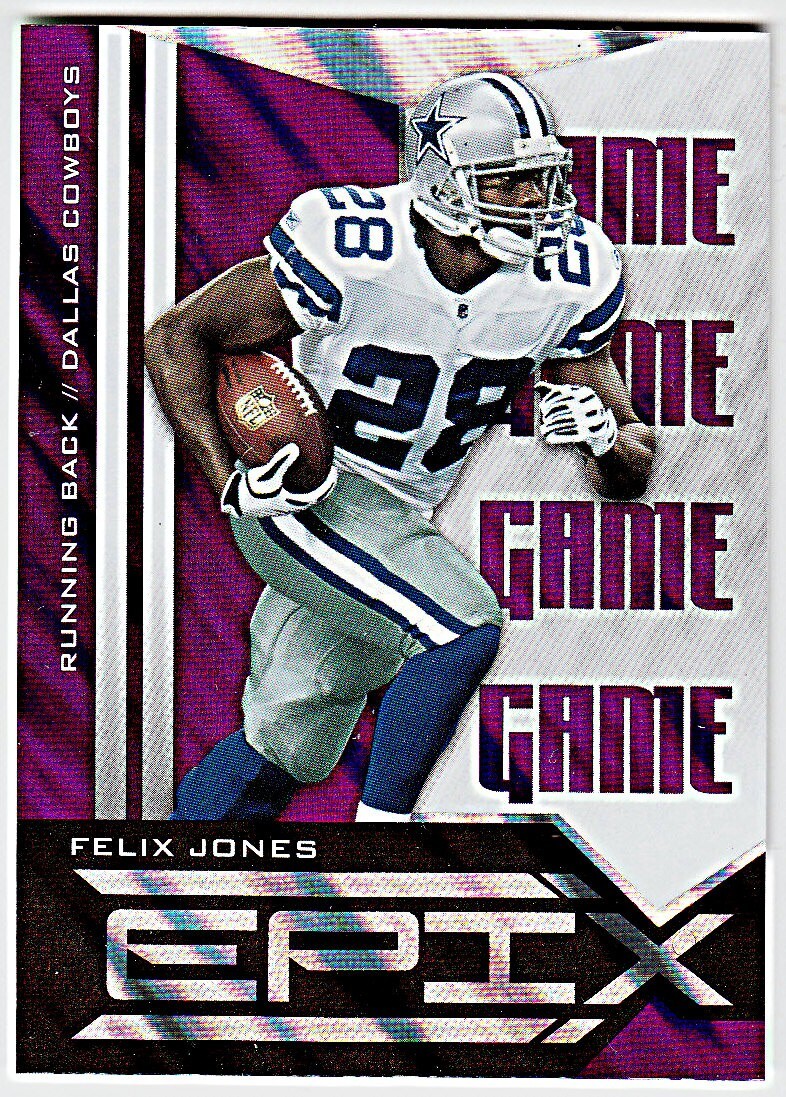 2010 EPIX EPIX GAME PURPLE #24 FELIX JONES Dallas Cowboys Football Card ...