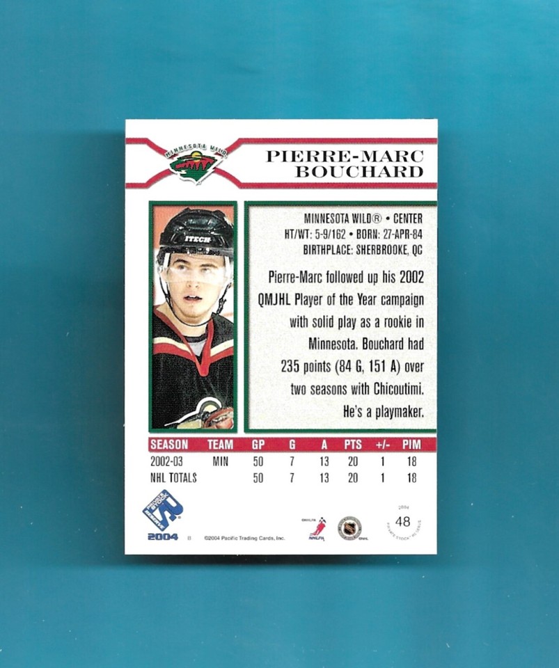 2ND YR! 2003-04 Private Stock GOLD # 48 PIERRE-MARC BOUCHARD WILD ...