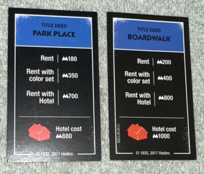 2017 Monopoly Cheaters Edition Replacement Piece - 2 Blue Property ...