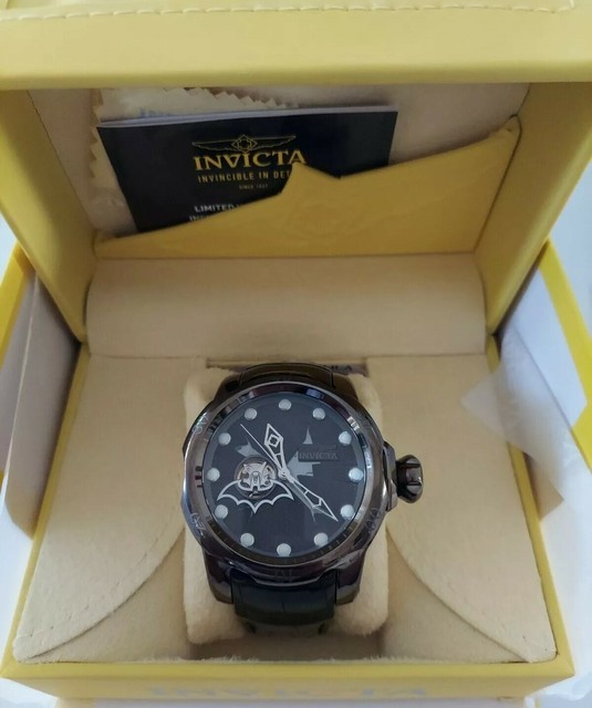 Mens Invicta 27096 DC Comics Batman Automatic 54mm Leather Strap Watch ...