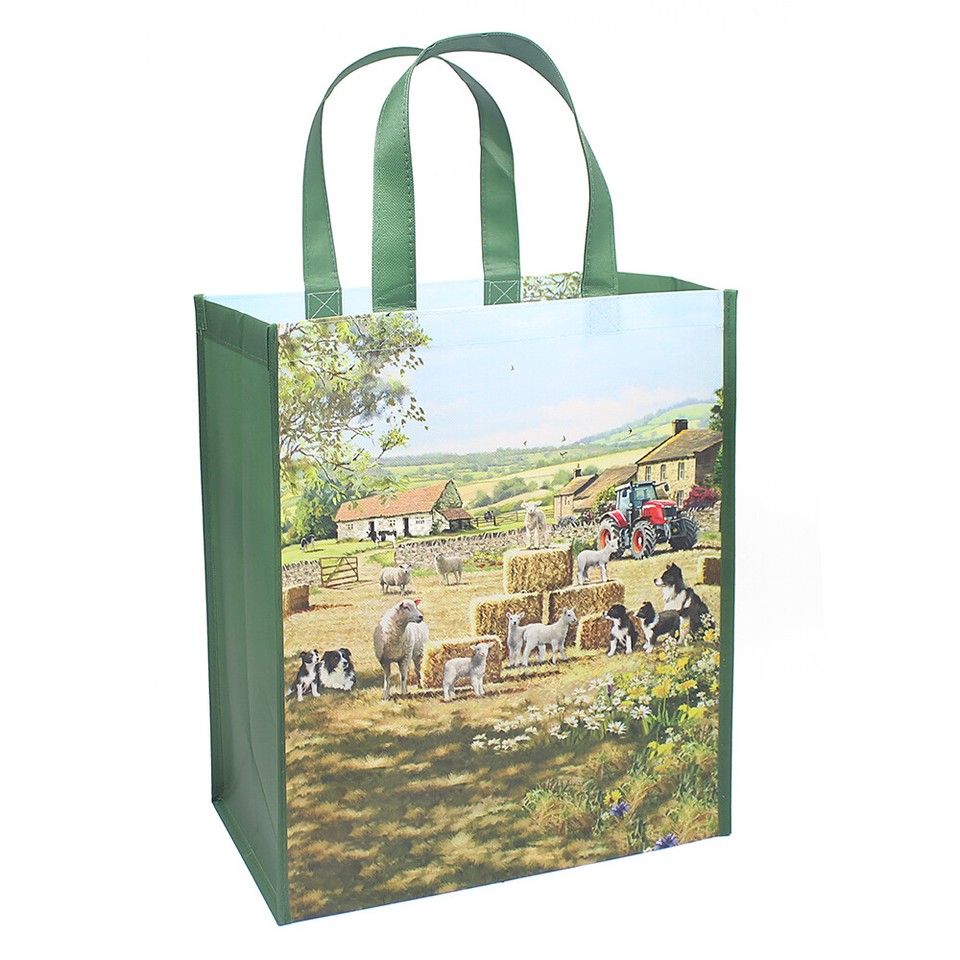 Eco Friendly Re-usable Bag For Life Large Grocery Shopping Bag Farmyard ...