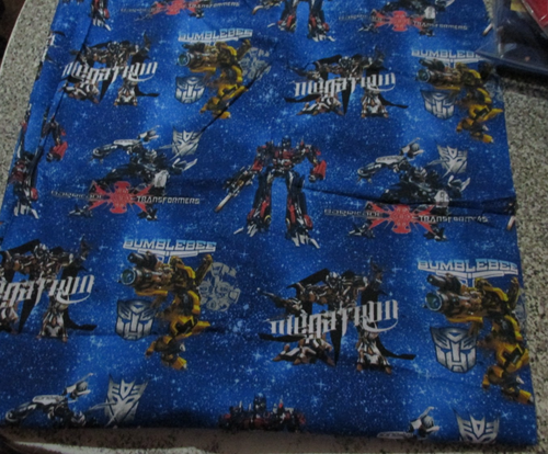 1 yard 14"x 42" Quilt Fabric Transformers Bumble bee Megatron Optimus ...