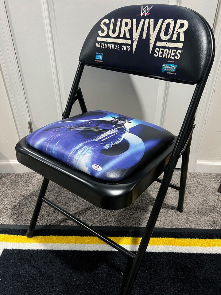 THE UNDERTAKER Autographed SIGNED WWE SURVIVOR SERIES '15 Used Chair ...
