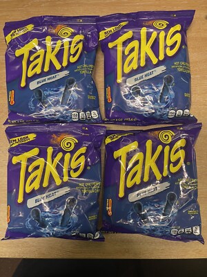 4 X Takis Blue Heat 92g Hot Chilli Crunchy Crisps Snacks Chip BB 14/07 ...