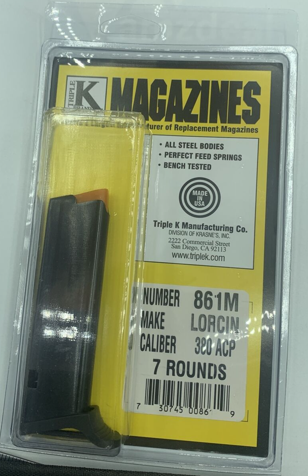 Lorcin L380 .380 ACP 7 RD Round Cobra FS380 Blued Steel Magazine Triple ...