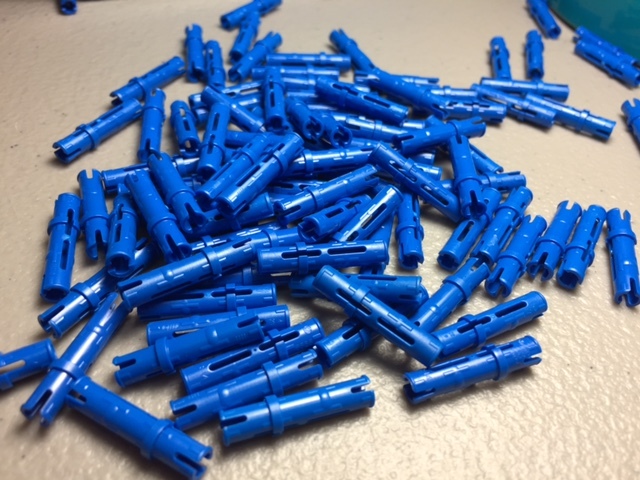 NEW LEGO BLUE TECHNIC Pin 3L with Friction Ridges Lengthwise 6558 ...