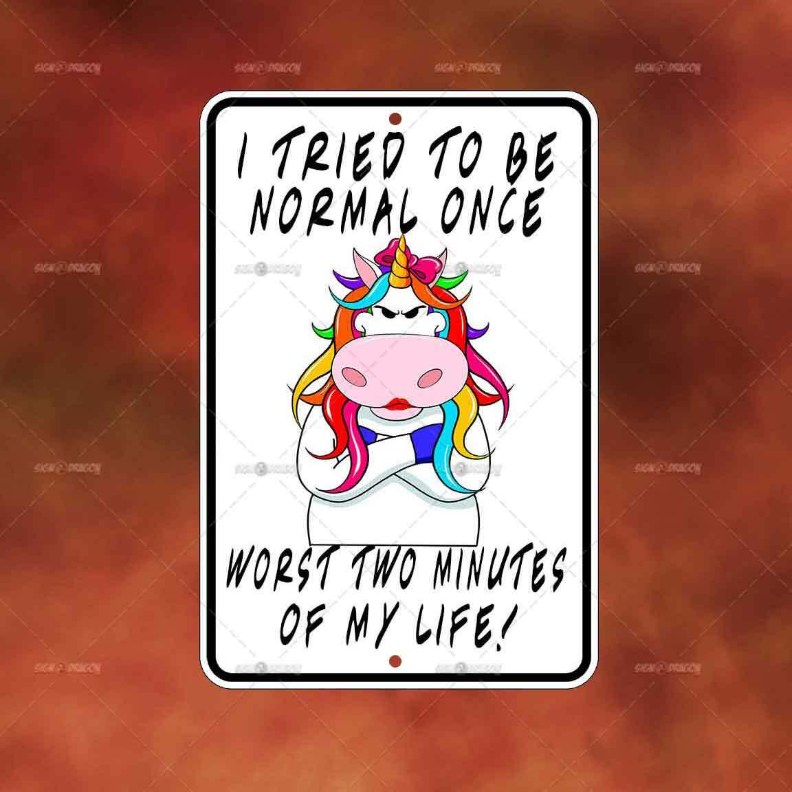 Tried to be Normal Unicorn II Sign Home room wall art gift decor funny ...