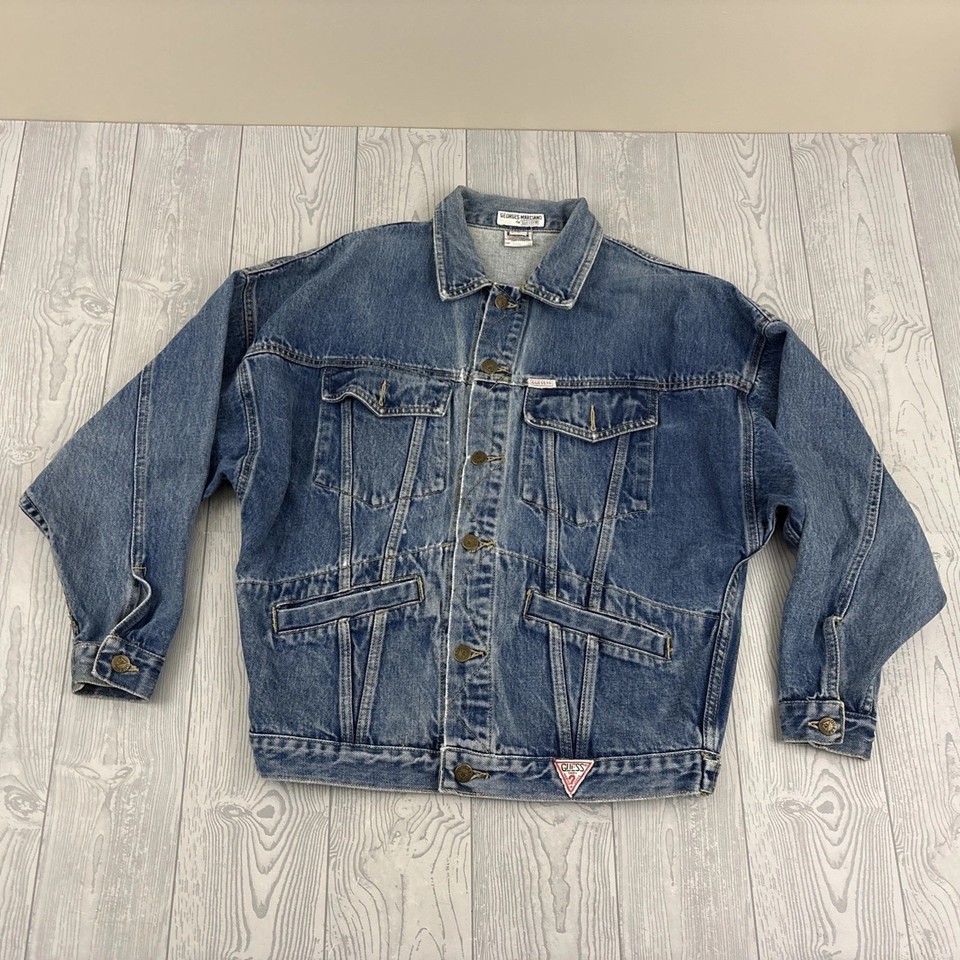 Vintage 80's Guess Georges Marciano Men's Denim Jean Jacket Size Small ...