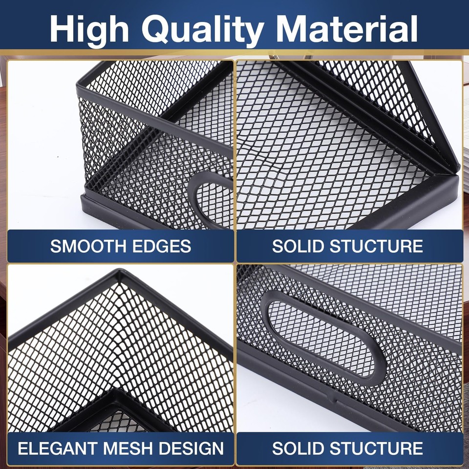 2 Pcs Paper Organizers Metal Mesh Desk Organizer Stackable Desk Tray ...