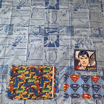 Fabric DC Justice League Superman bundle 100% Cotton coordinating ...