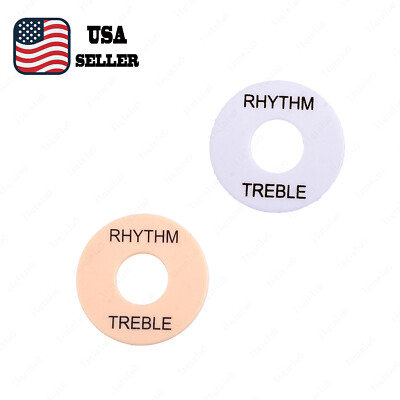 White and Cream LP Toggle Switch Washer Rhythm Treble Ring Plate For ...