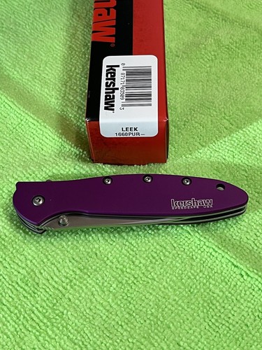 KERSHAW 1660PUR LEEK Purple Speed-Safe assisted linerlock knife USA NEW ...