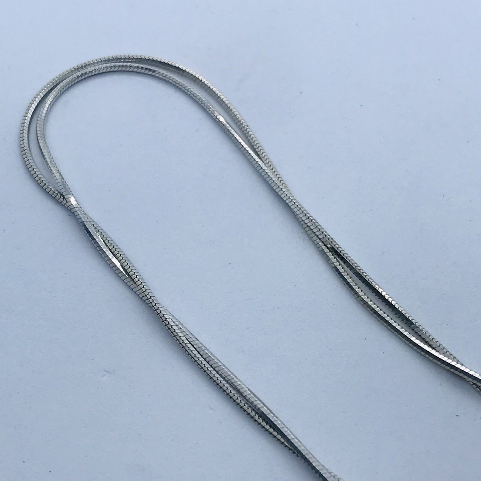 4.3g 925 STERLING SILVER SNAKE LINK FINE NECKLACE JEWELRY MARKED 20 ...