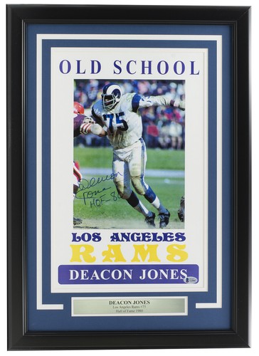 Deacon Jones Signé Encadré 11x17 Los Angeles Rams Football Photo Hof 80 ...