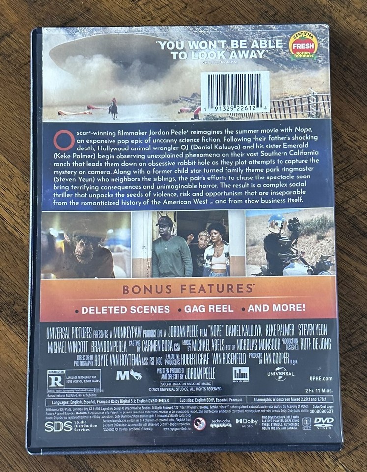 Nope DVD Keke Palmer Daniel Kaluuya Steven Yeun Combined Shipping ...