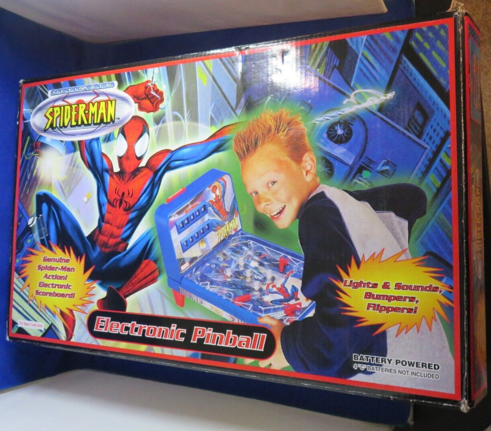 Ultimate Spider-Man Electronic Tabletop Pinball Game 2003 Funrise Toys ...