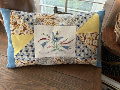 Primitive Stitchery Vintage Embroidery and Patchwork Flowers 1930s ...