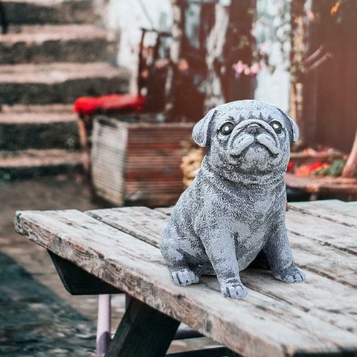Cute Polyresin Dog Puppy Figurines Statue Courtyard Decorations Hand ...
