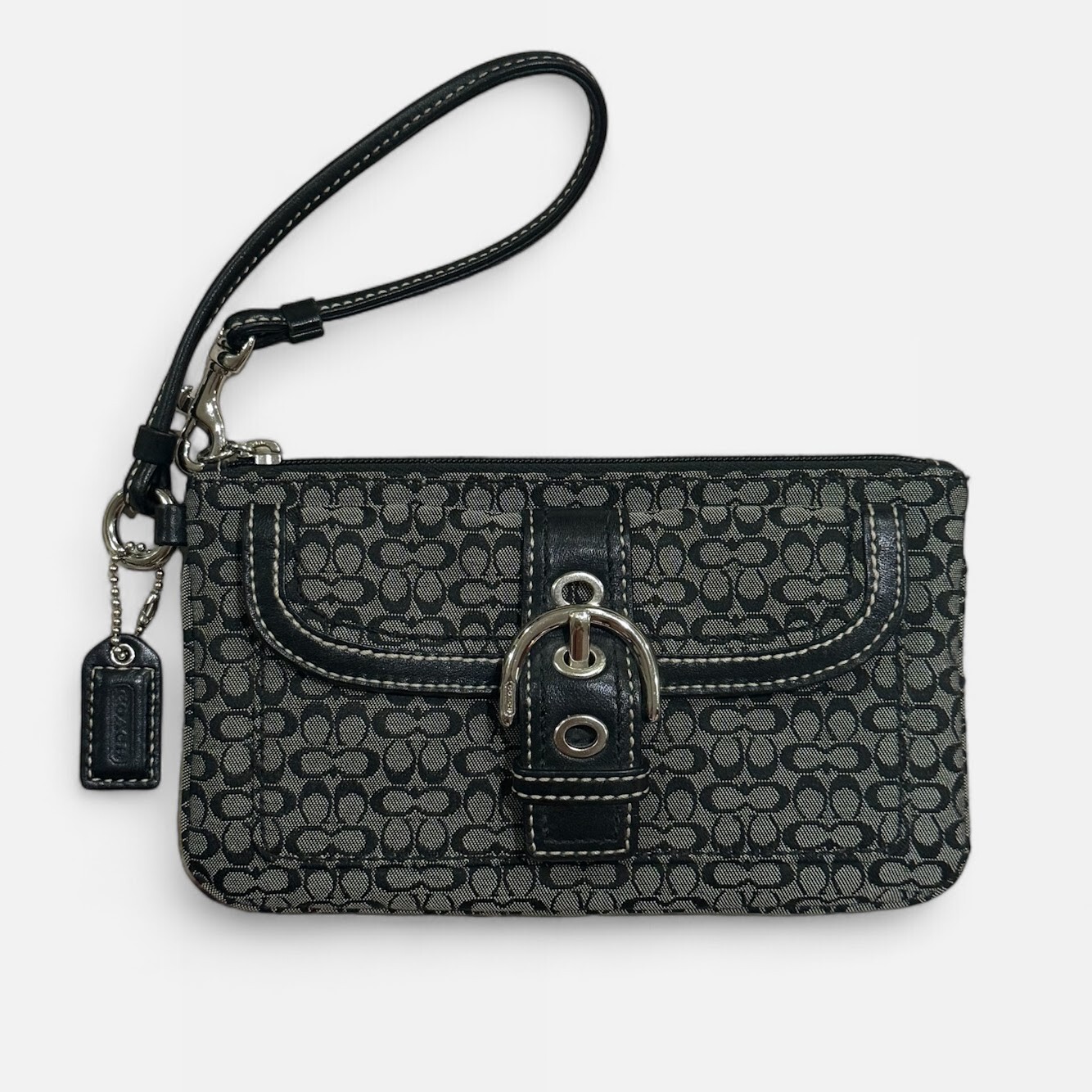 Coach Soho Black Signature Jacquard Buckle Flap Small… - Gem