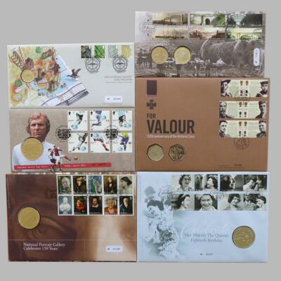 2006 Royal Mail 50p £1 £2 £5 Medal Coin Covers - Royal Mint PNC First ...
